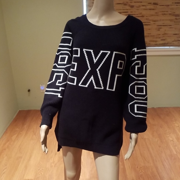 Express | Sweaters | Express Black And White Knit Sweater Size S | Poshmark